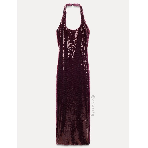 Zara | Dresses | Zara Sequin Halter Dress | Poshmark